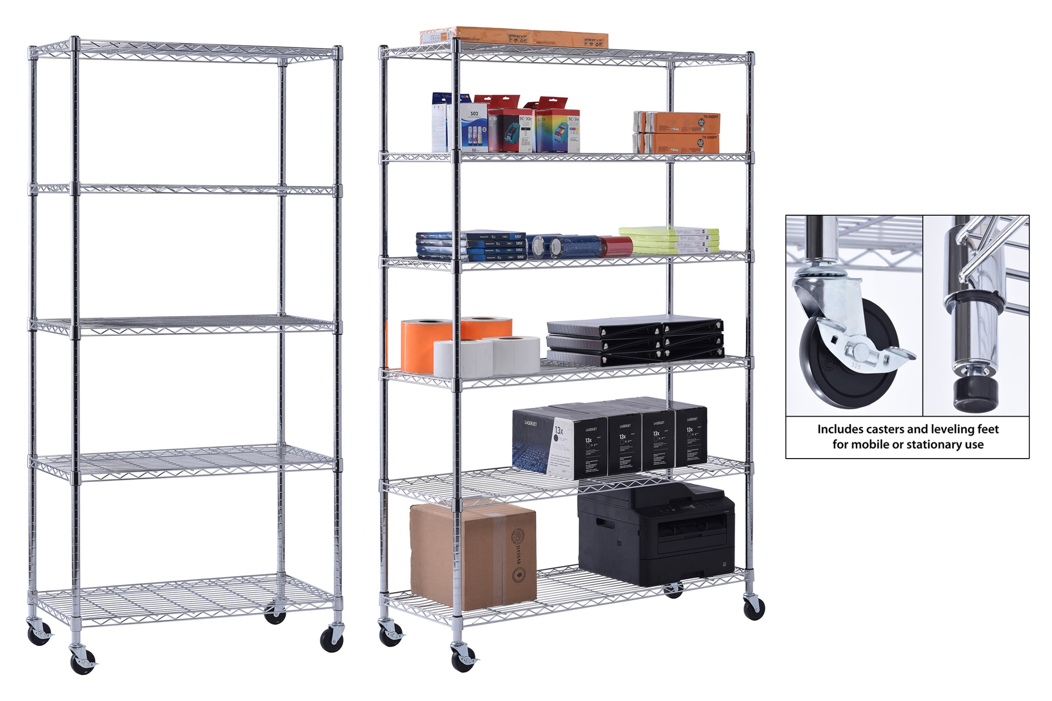 MuscleRack™ Mobile Chrome Wire Shelving – Edsal Manufacturing Company