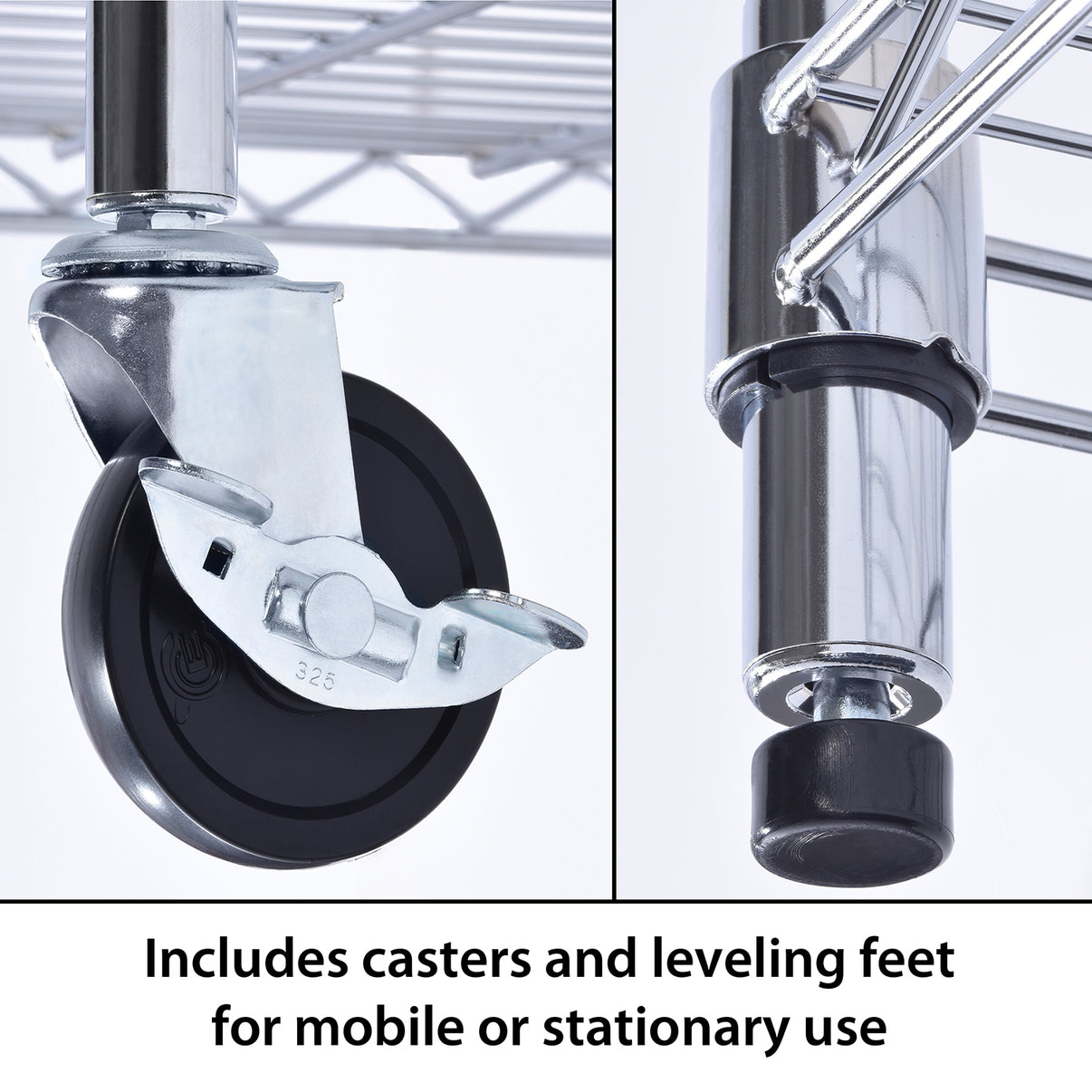 MuscleRack™ Mobile Chrome Wire Shelving – Edsal Manufacturing Company