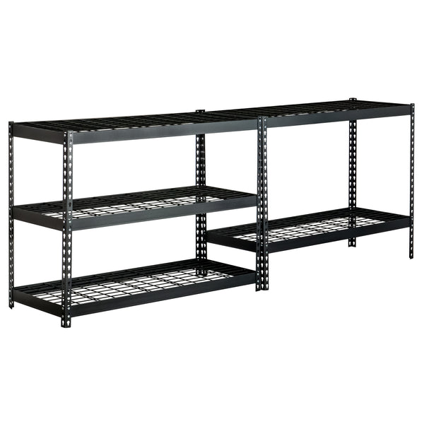 MuscleRack™ Heavy Duty Steel Boltless Shelving with Wire Decking ...